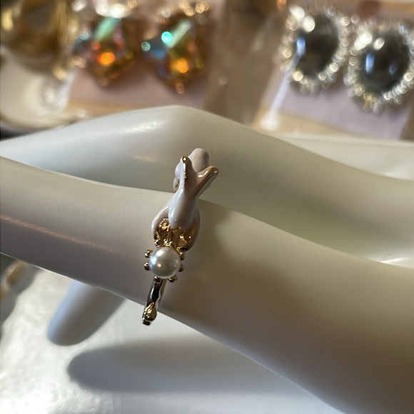 Jewelry | Gold Rabbit Ring With Pearl Accent | Poshmark